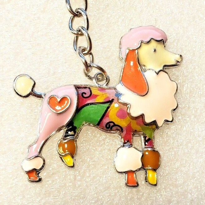 Poodle Dog Key Ring Keychain Multicolor Enamel Alloy Jewelry | eBay