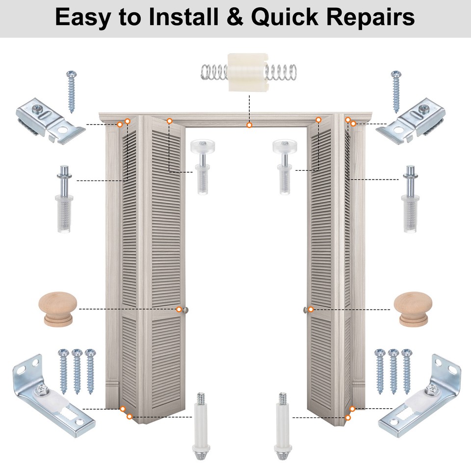 4pcs Bi-Fold Closet Spring 7/8" OD Loaded Top Roller Guide Wheel for ...