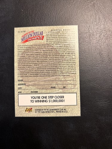 C44a #32 Drew Bledsoe New England Patriots 1997 Fleer Million Dollar ...