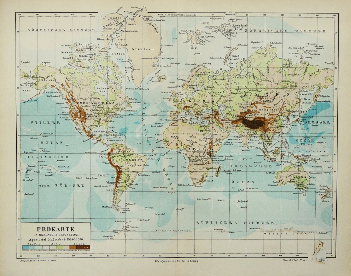 Physical World Map With Rivers