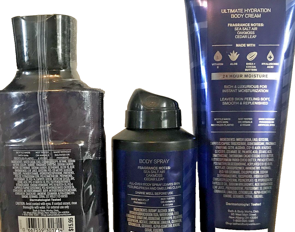 DEEP OCEAN body cream + spray + body wash gift wrap set Bath Body Works ...