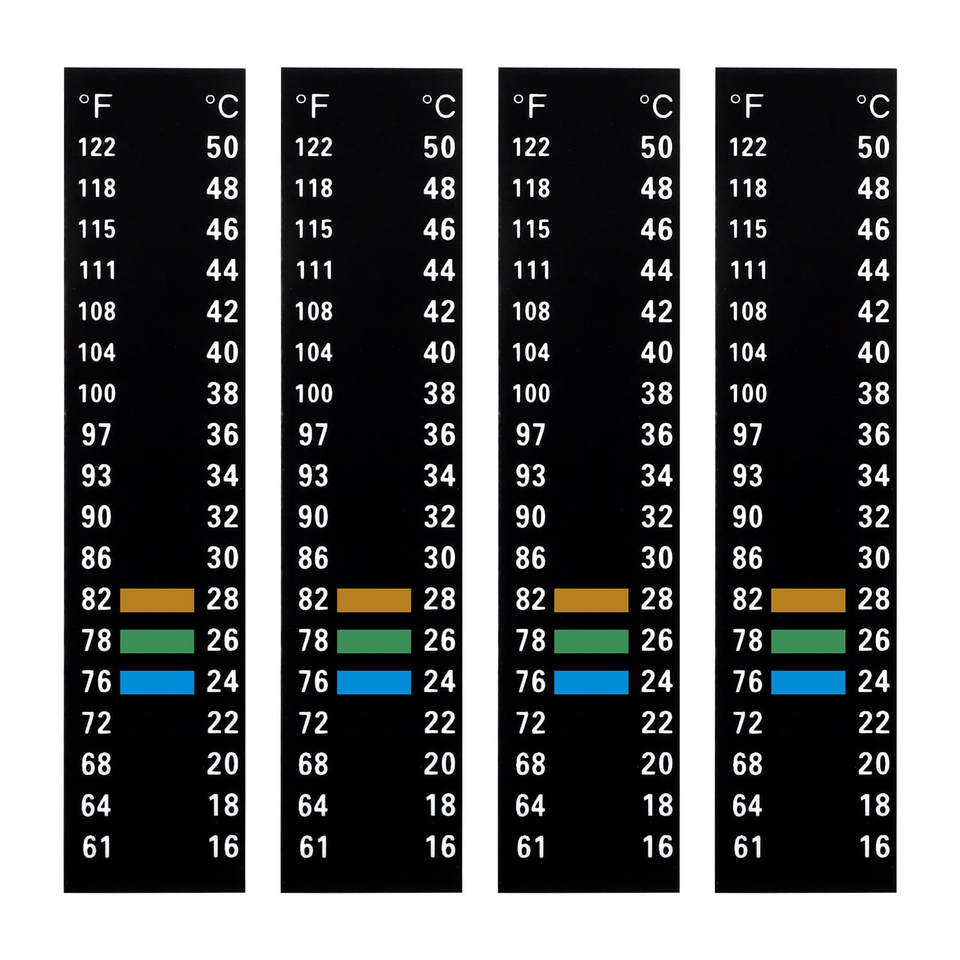 4Pcs Aquarium Thermometer Strip, Adhesive Temperature Sticker Aquarium ...