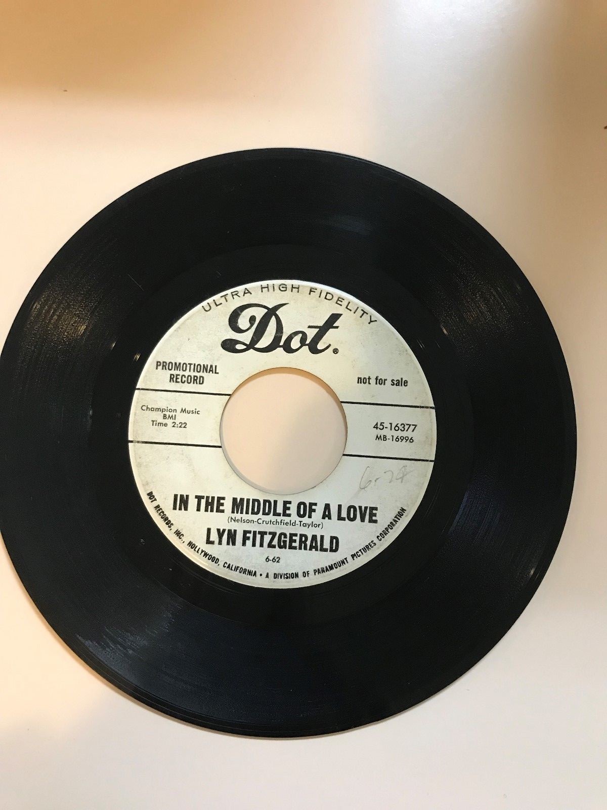 POP VOCAL 45 RPM RECORD - LYN FITZGERALD - DOT 45-16377 - PROMO | eBay