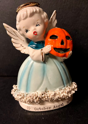 Vintage '50s Japan - October Angel Figurine w/ Jack-o-Lantern ...