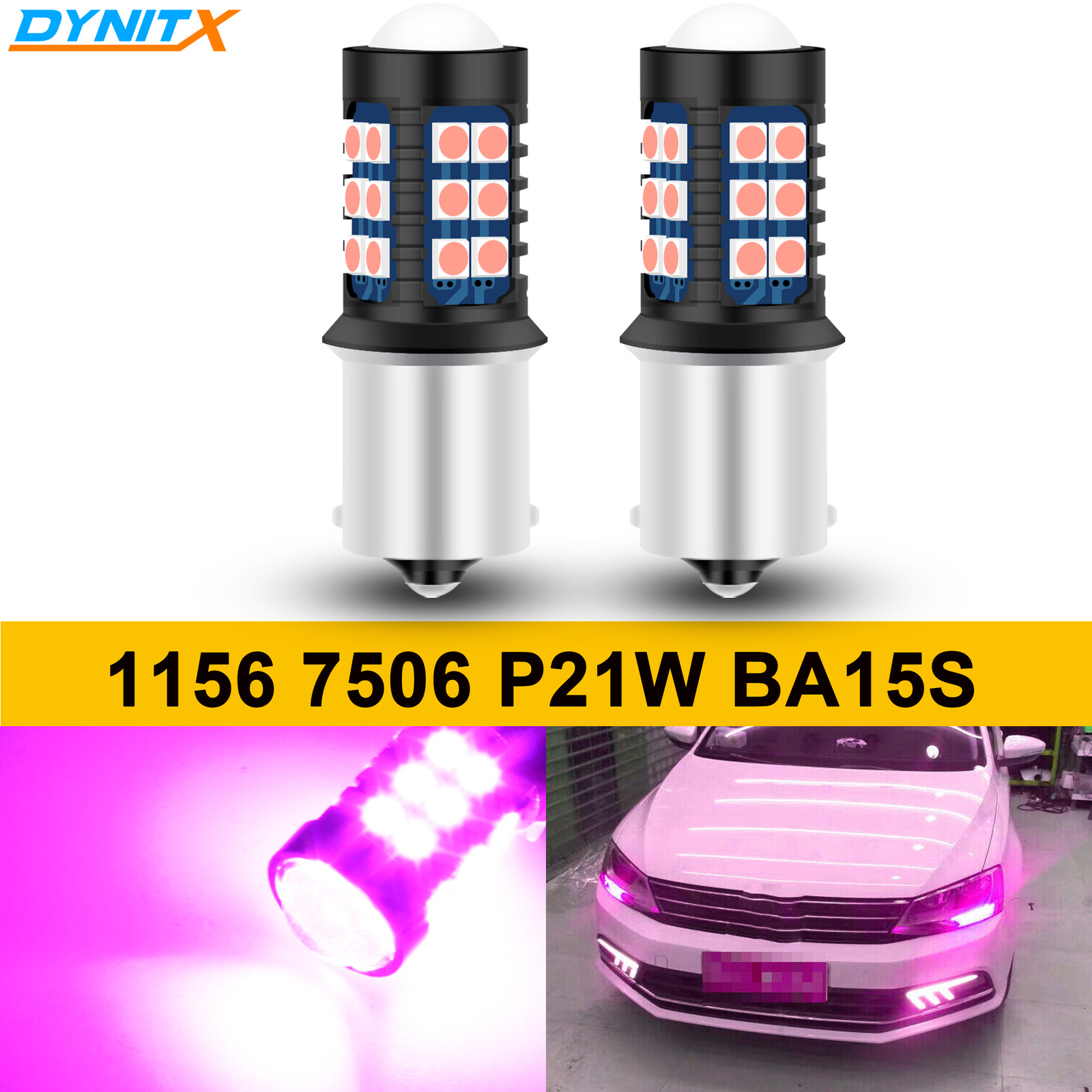 2Pcs 1156 Daytime Running Lights DRL Pink Purple LED for 2011-up VW ...