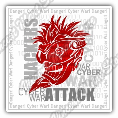 Hacker Attack Cyber War Danger Internet Gift Car Bumper Vinyl Sticker ...