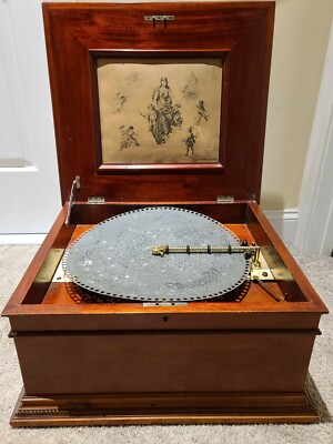 Antique 19th C. REGINA Victorian Mahogany Table Top Music Box -Plays 15 ...