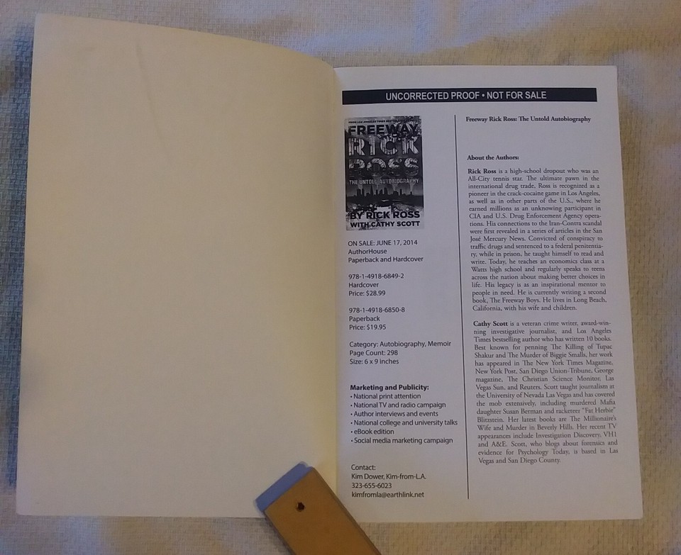 Freeway Rick Ross The Untold Autobiography with Cathy Scott Uncorrected ...