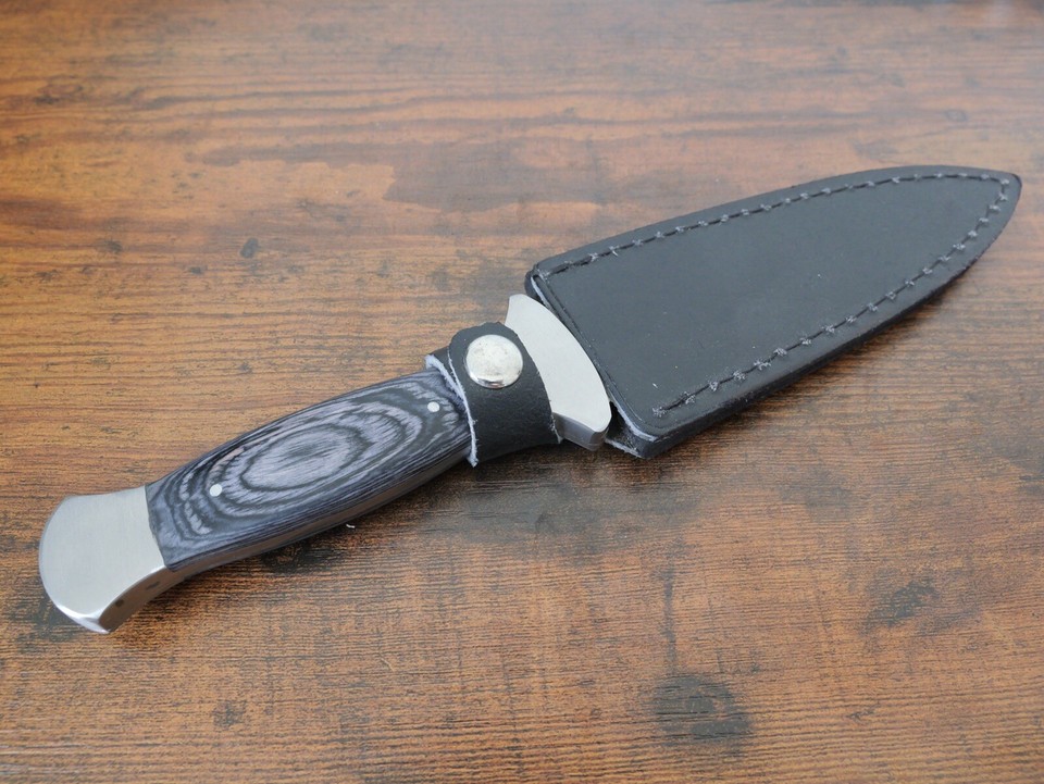 9” Boot Knife Full Tang Spear Point Double Edge Boot Clip Full Size ...