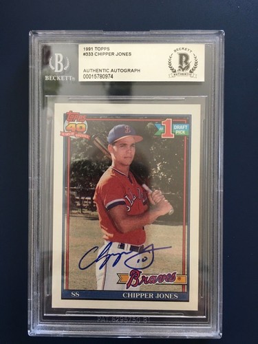 1991 Topps - #333 Chipper Jones signed Baseball Card | eBay