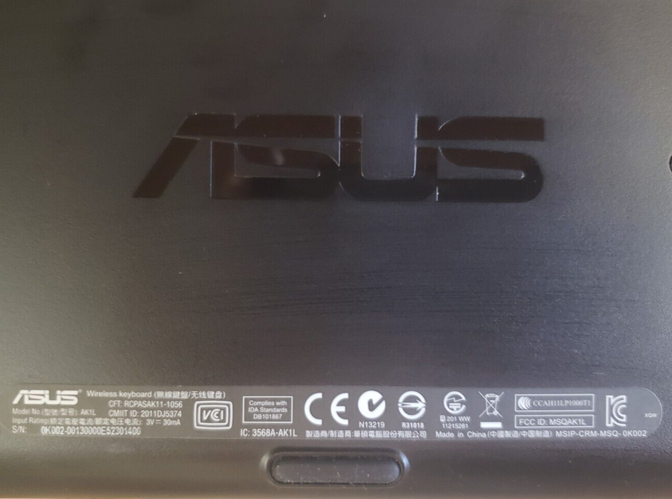 Asus Model AK1L Wireless English Keyboard Mouse & USB Receiver Dongle ...