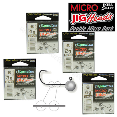 Double Micro Barb Jig Heads size 6 LRF Drop Shot Soft Lure Perch ...