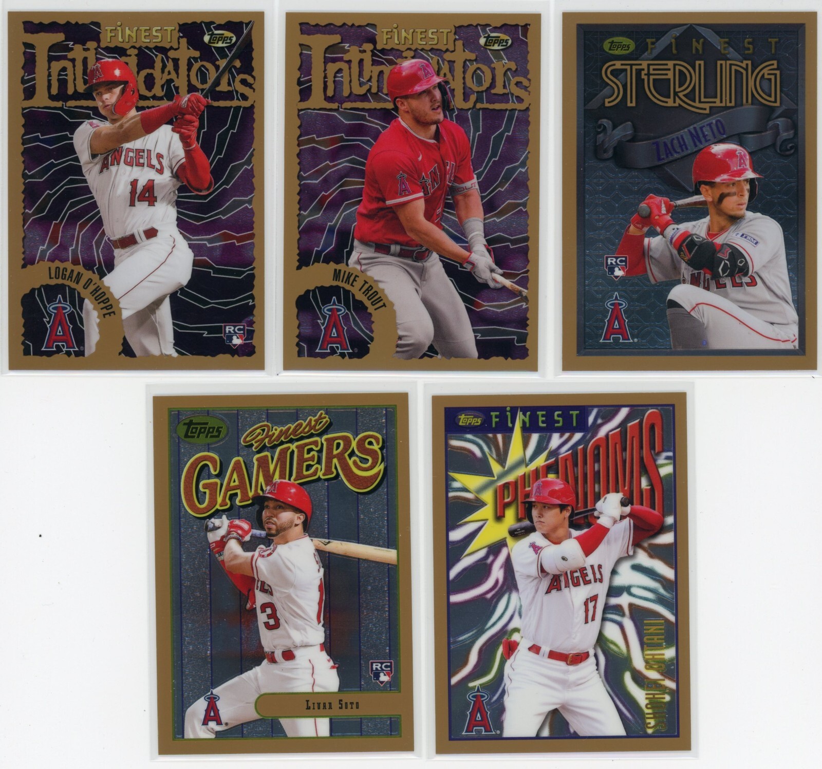 2023 Topps Finest Flashbacks Los Angeles Angels Team Lot (5 cards) w ...