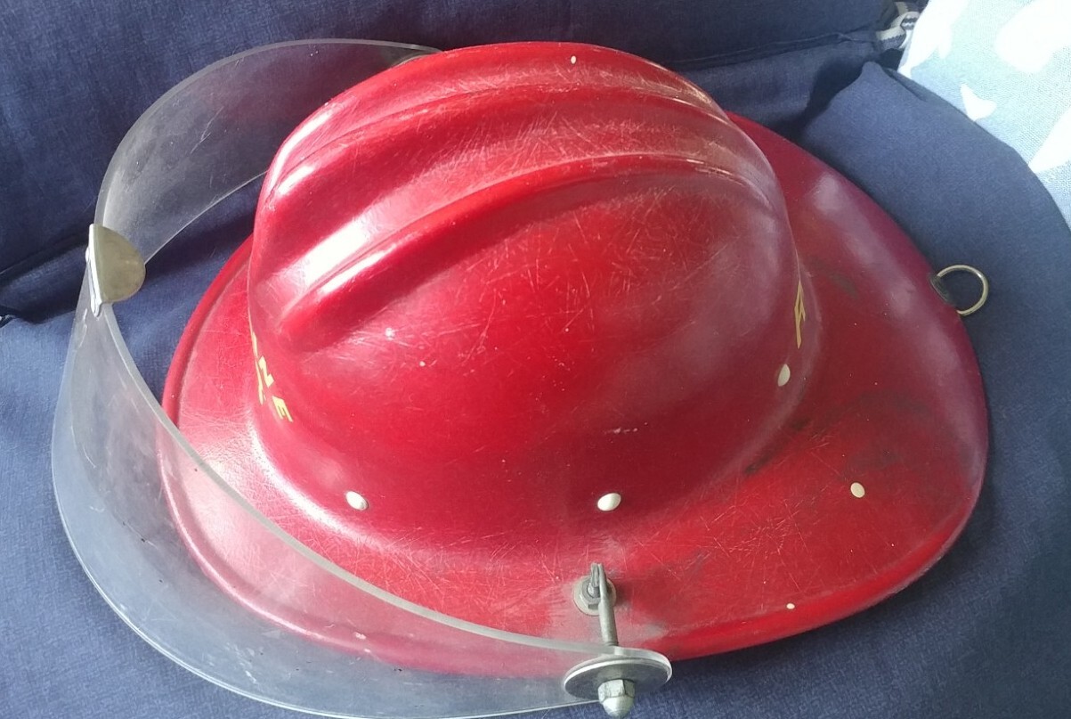 Vintage E.D. Bullard Hard Boiled Fiberglass Hard Hat Helmet Aux Fireman ...