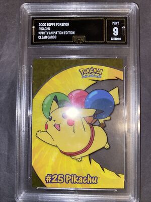 Pikachu 2000 Topps Pokemon TV Animation Clear Cards #PC1 Blue Label GMA ...
