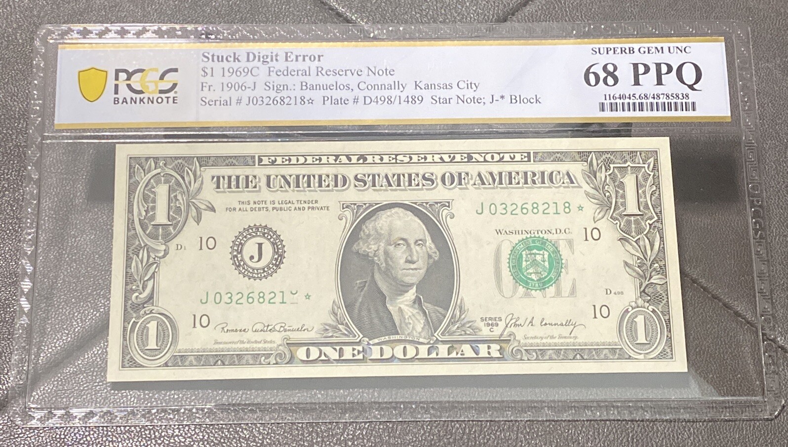 1969C $1 dollar Star Mismatch&misalgned Stuck Digit Error？PCGS UNC 68 ...