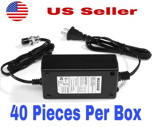 Bulk 40ct Masione 48W 24V 2A 3-Prong Inline Scooter Battery Charger For ...