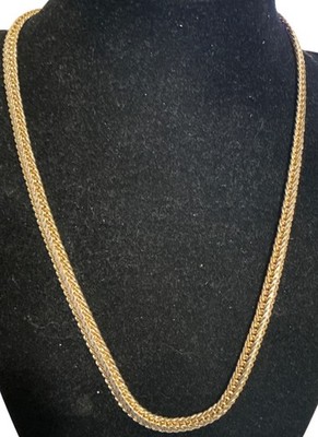 1980’s Merlite Necklace Chunky Herringbone Gold Tone Chain 18” Signed ...