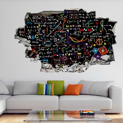 Math Formulas 3D Wall Art Sticker Mural Decal Mathematics School Decor ...