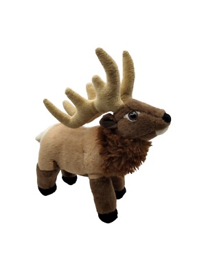 2017 Wild Republic Plush Elk Standing Brown Stuffed Animal Deer Caribou ...
