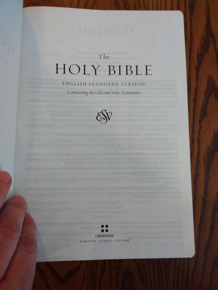 ESV SUPER GIANT Print Bible Black genuine leather ©2001~ 17 point font ...