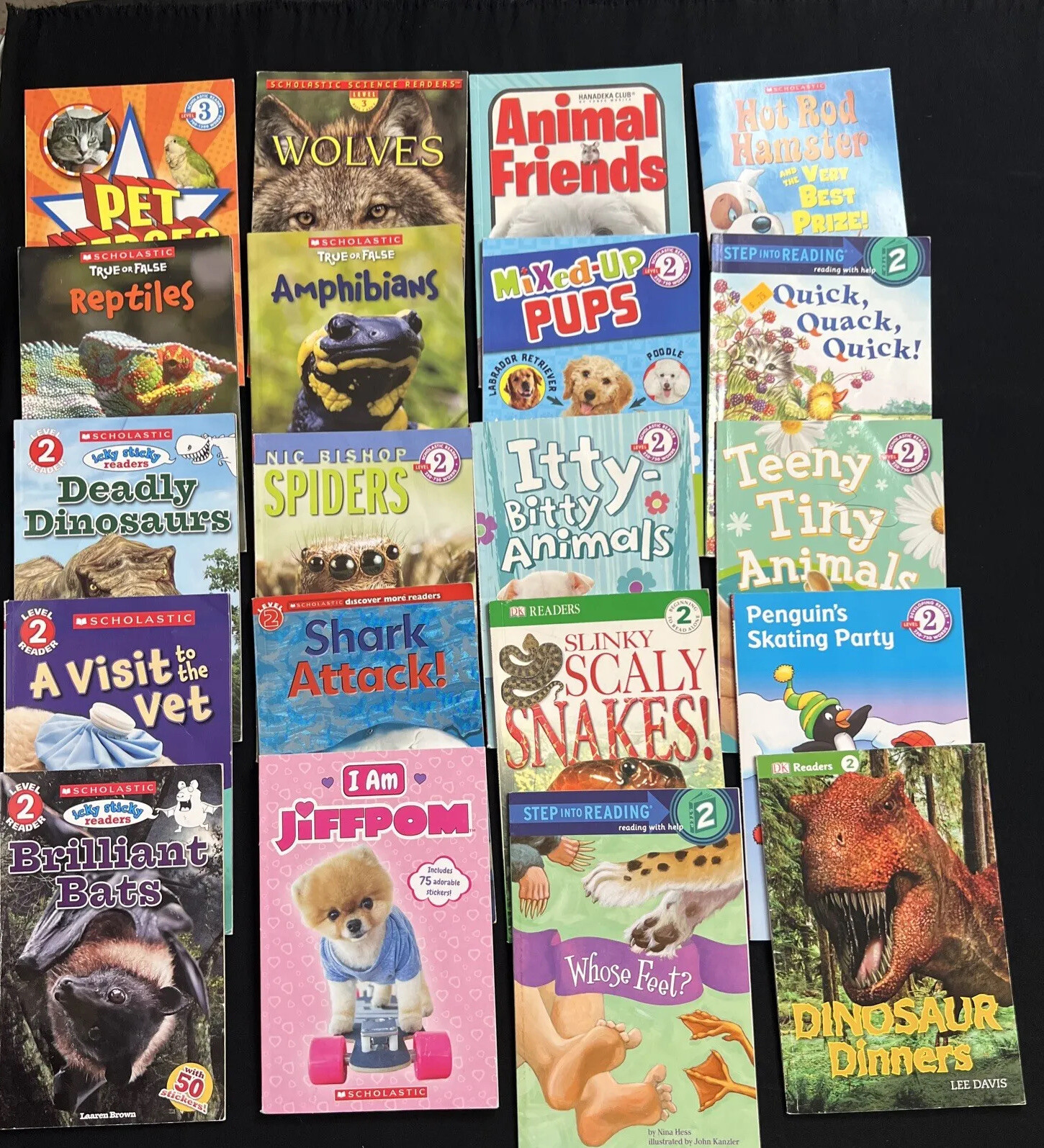 Lot of 20 Readers Scholastic Reading Level 2 & 3 ANIMALS Dogs Spiders ...