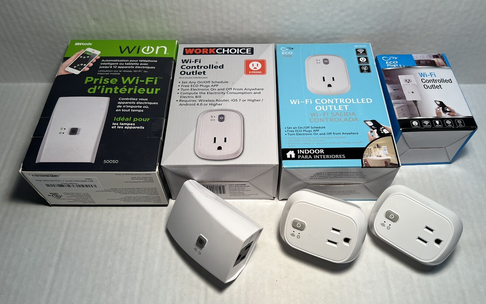 Set of WiFi Smart Programmable Indoor outlets. WiOn/workchoice/eco ...