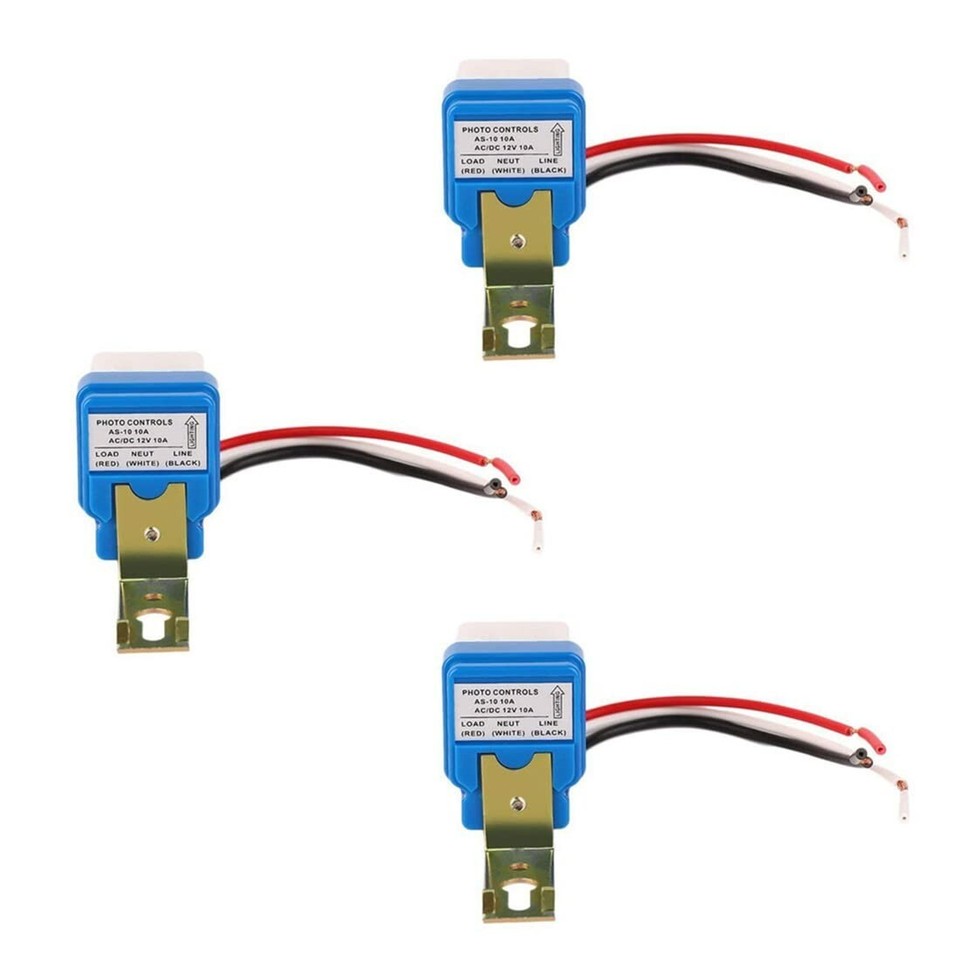 3 Pcs IP54 Light Sensor Switch - Automatic Dusk to Dawn Control for 12V ...