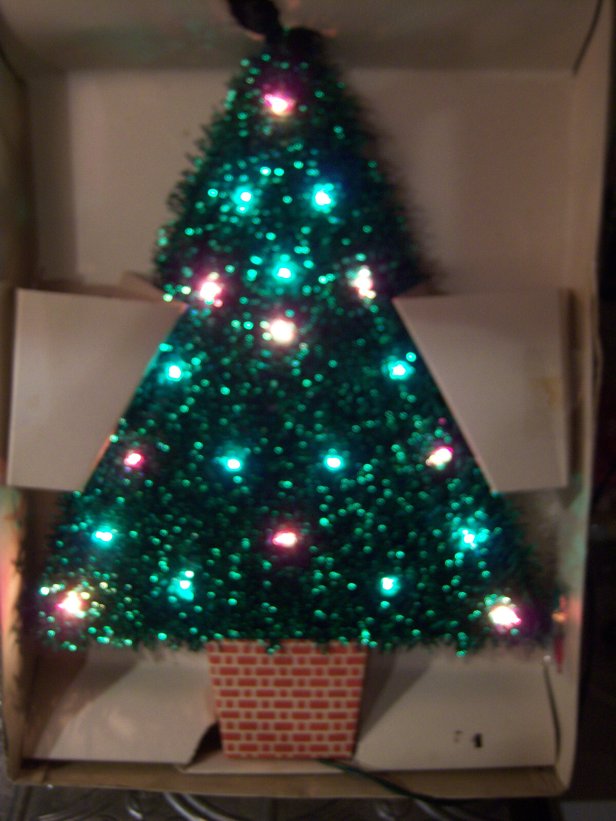 NEAT!! VTG MCM GE Merry Midget Lighted 17"XMAS Tree Tinsel Wall ...