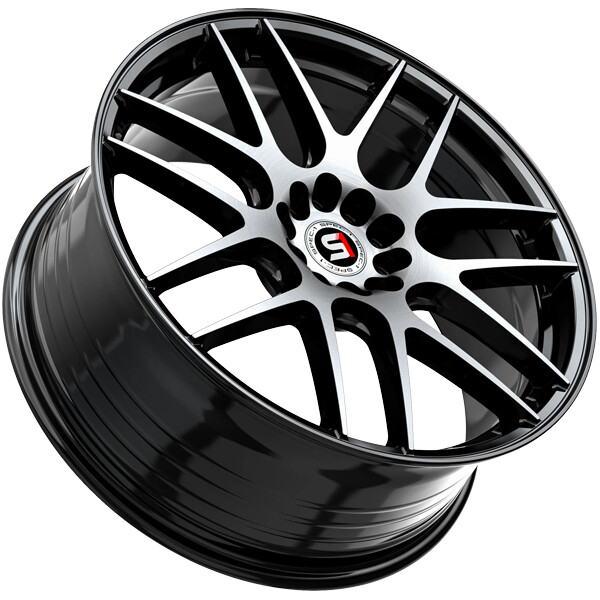 (Set of 4) Spec-1 SP-65 18x8 4x100/4x4.5" +34mm Black/Machined Wheels ...