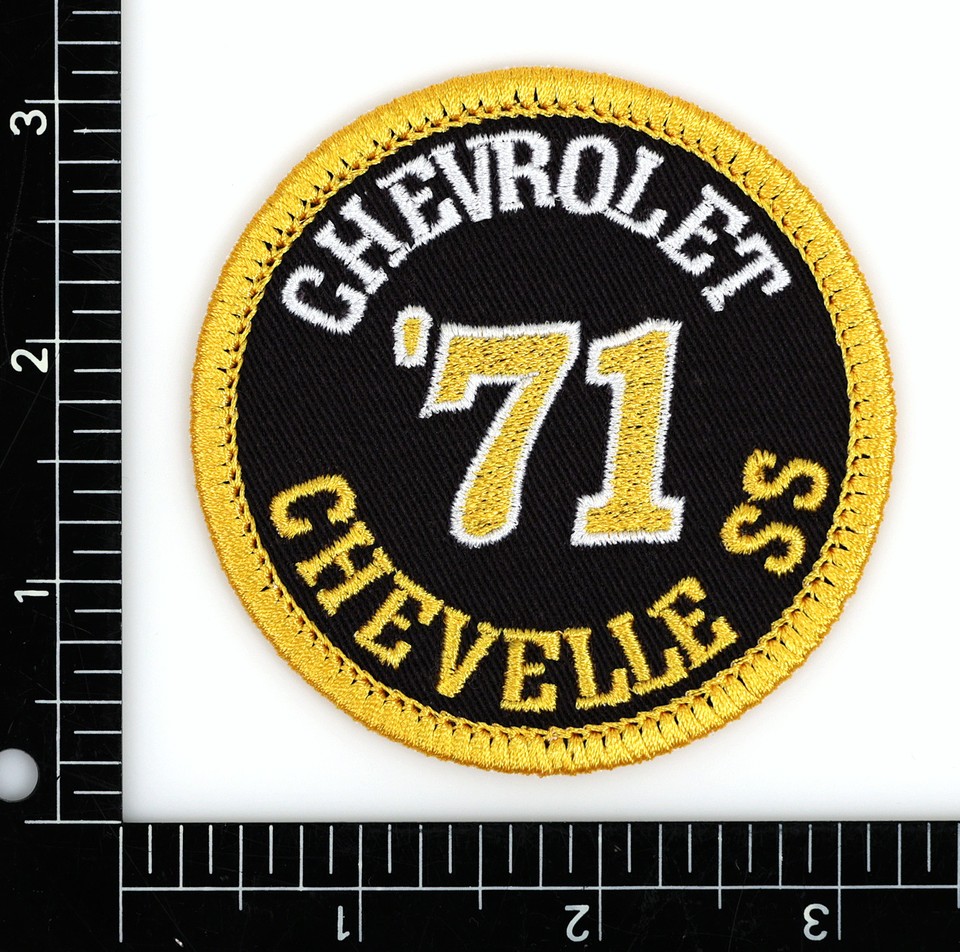 1971 Chevrolet Chevelle SS Embroidered Patch Black/Yellow Iron-On Sew ...