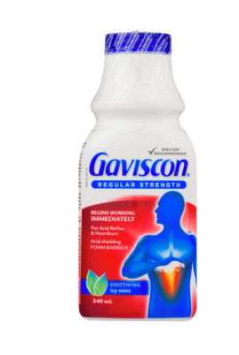 Gaviscon Regular Strength Liquid Soothing Icy Mint Heartburn Acid 340ml ...
