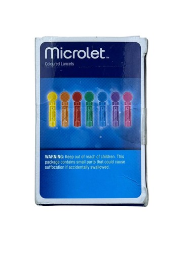 Microlet Colored Lancets 200 Count Two Boxes NEW Unopened EXP 1/6/27 ...