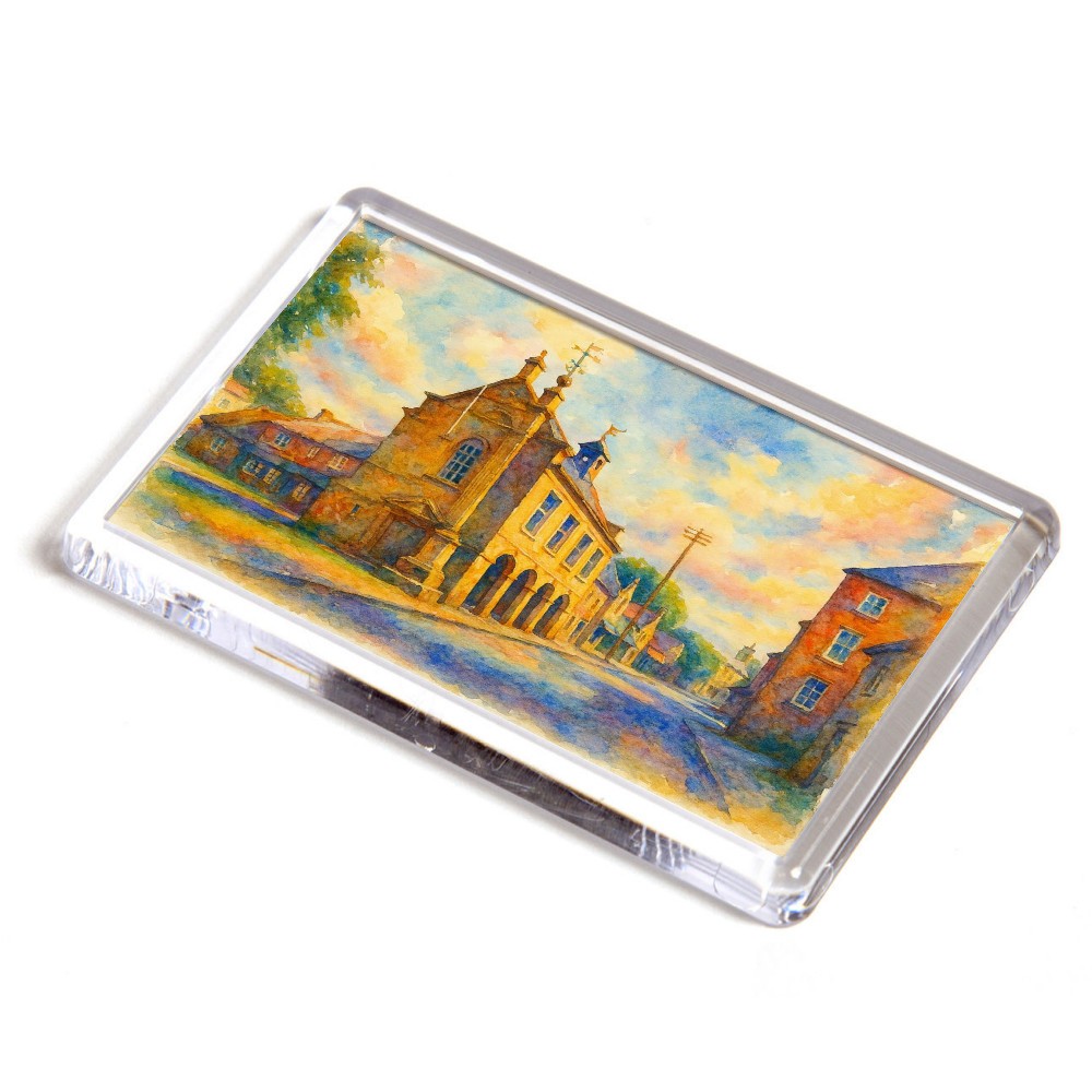 FRIDGE MAGNET - Town Hall, Martock - Vintage Art Style | eBay UK