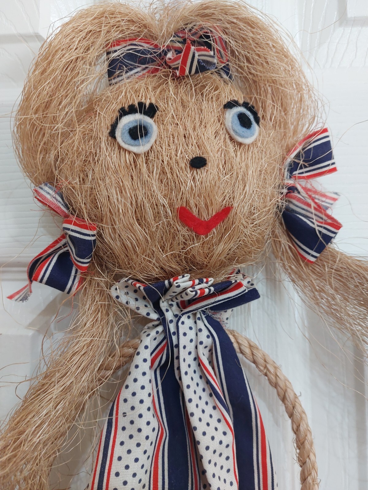 UNIQUE One of a Kind Vintage Doll made from Rope Twine Patriotic Dress ...