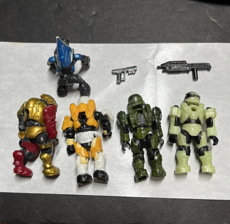 HALO Mega Bloks Construx covenant Spartan UNSC Marine Gold Green Gold ...
