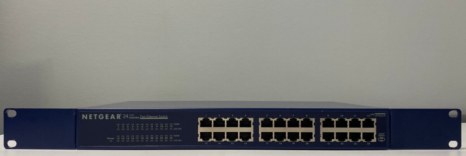 NETGEAR JFS524 24-Port Fast Ethernet 10/100 Switch With Ear Racks #Y41 ...