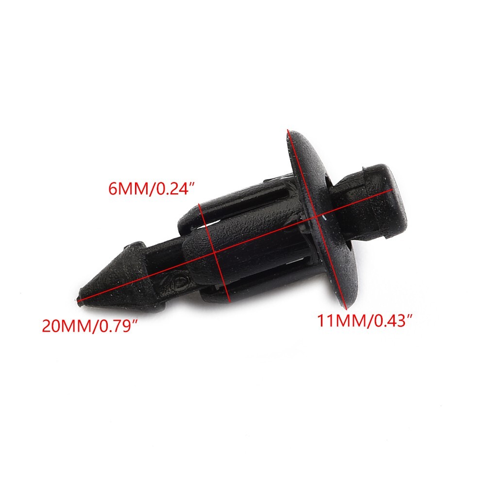 Clips Snap Clips Rivets 50pcs 6MM Access Black Easy To Use Parts ...