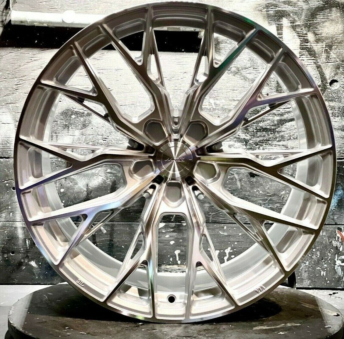 18x8.5 MRR GF5 Wheels 5x120 +20 Silver Machined 18" Ground Force Rims ...