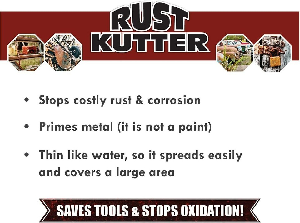 Rust Kutter Stops Rust and Converts Rust Spots to Leave A Primed ...