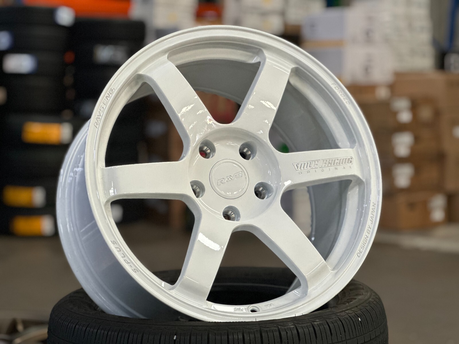 New 18x9.5 ET44 5x120 AOW TE37 SAGA S Plus WHITE Wheel CIVIC TYPE R FK8 ...