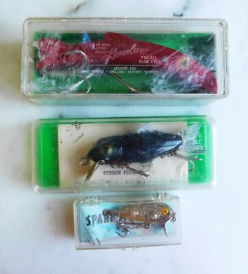 3 MIB Vintage Lures: Original Russelure Barracuda Spark-A-Midget ...