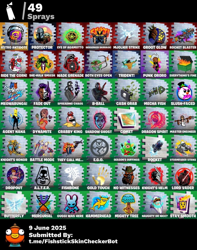 💻FN Gold Midas, Deadpool, Mandalorian, Marvel, Agent Peely, Jules(29 ...