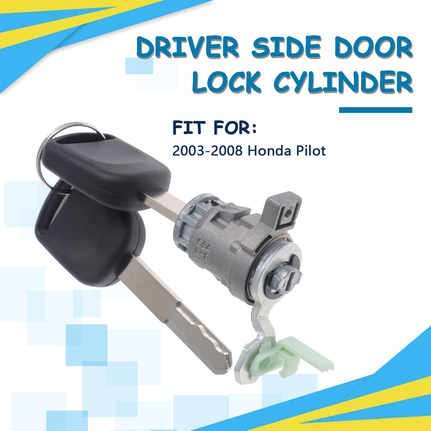 Driver Side Door Lock Cylinder for 2003 2004 2005 2006 2007 2008 Honda ...