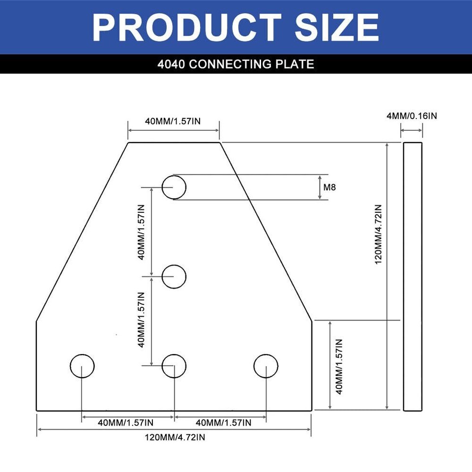 5 Hole L / T Shape Joining Plate Bracket for 2020 3030 4040 Aluminum ...