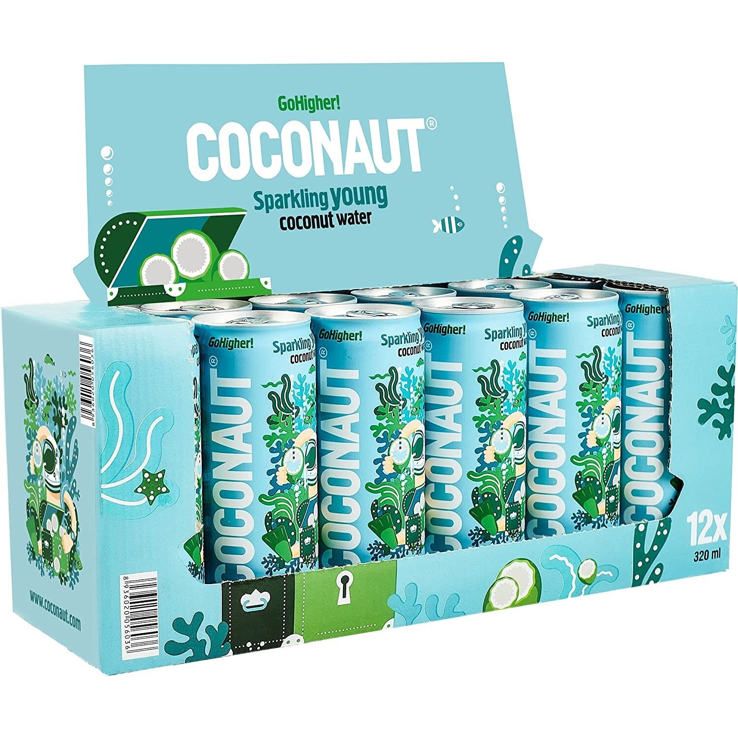 Best Coconut Water Guaranteed 🥥 Gently Carbonated (Sparkling) 320ml x12 ...