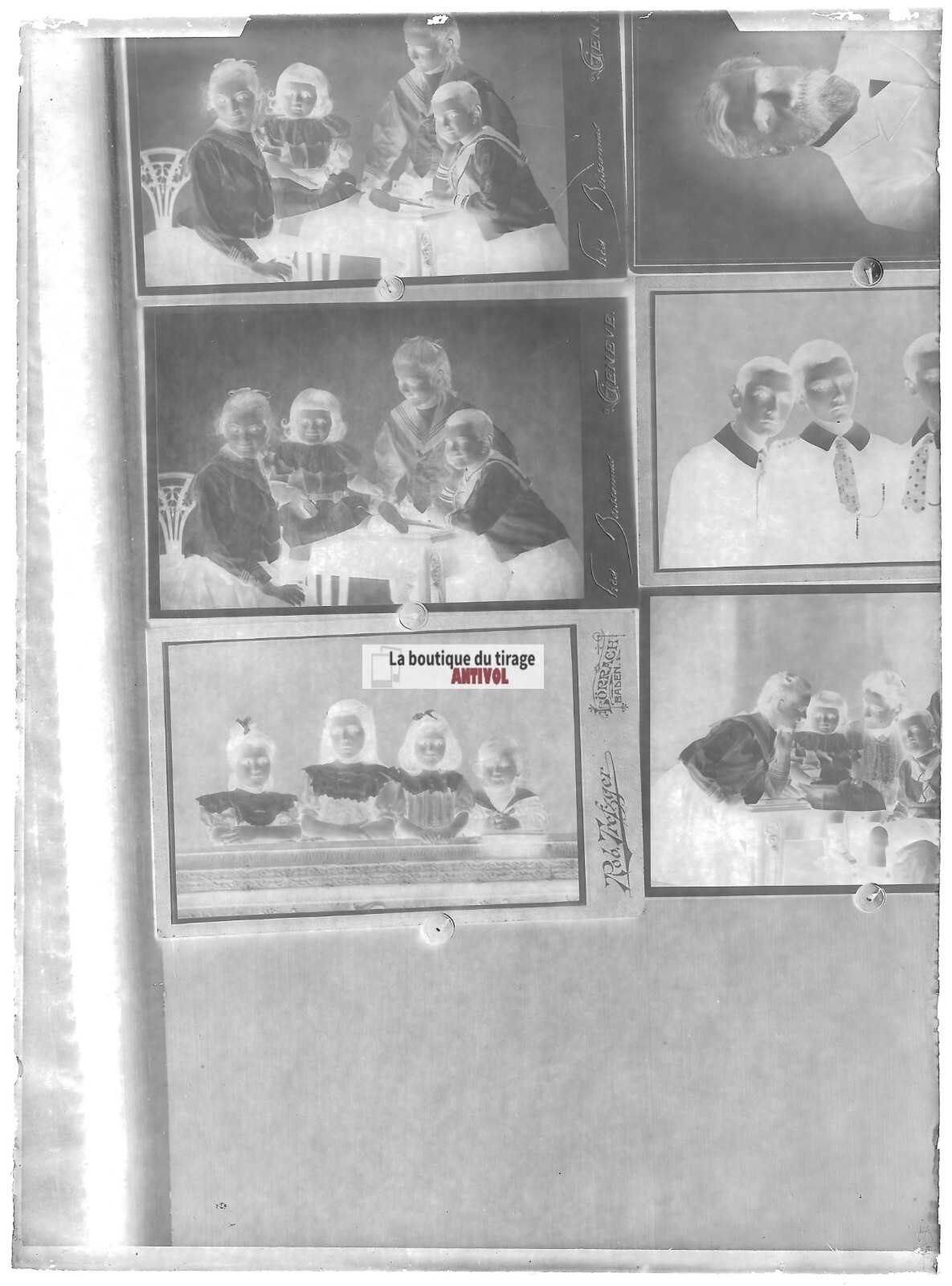 Plate Glass Photo Antique Negative Black and White 13x18 CM Boissonnas ...
