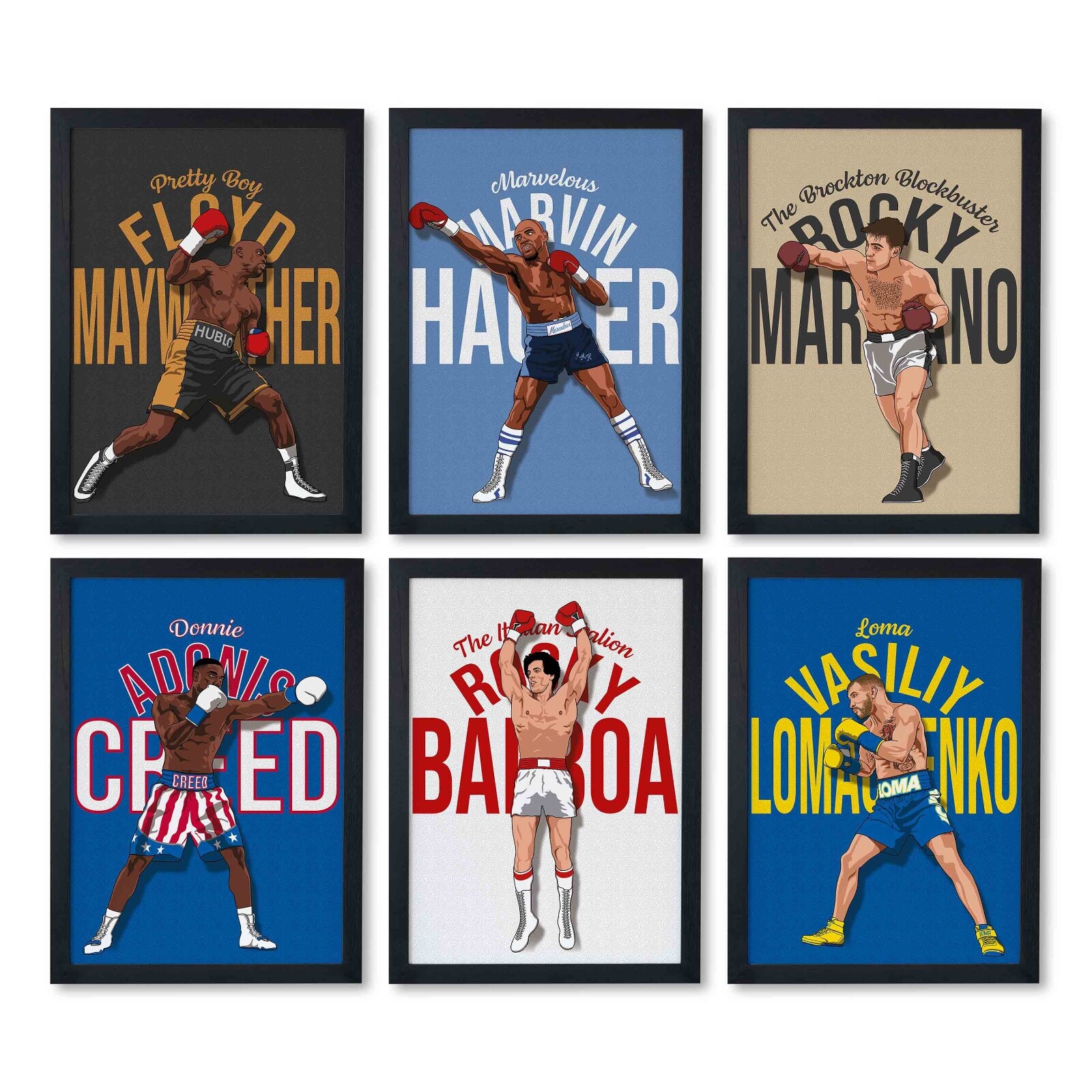 Boxing Poster | Choose 20+ Boxers: Tyson, Ali, Fury, Canelo, Pacquiao ...
