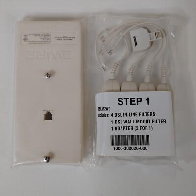 2WIRE DSL FILTER KIT DSLAP2WD PHONE WALL MOUNT, 4 IN-LINE DSL FILTERS ...