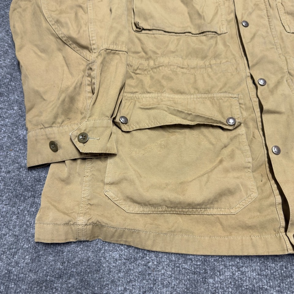Vintage Polo Ralph Lauren Safari Epaulet Zip Canvas Jacket Brown Men ...